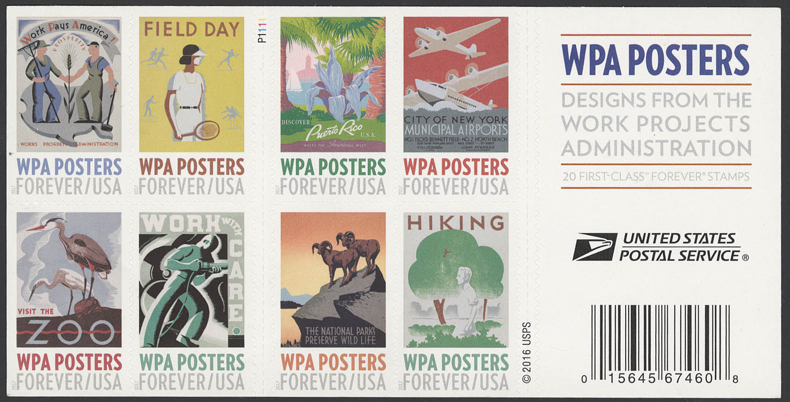 YEAR 2017 - (FOREVER) WPA Posters (10 different images), Self Adhesive ...